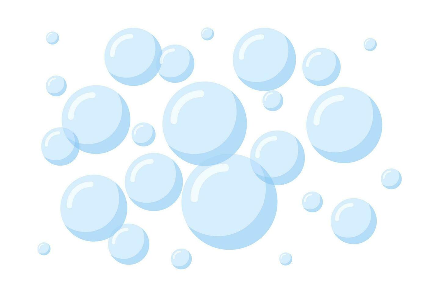 Blue soap bubbles isolated on a white background. Vector illustration ...