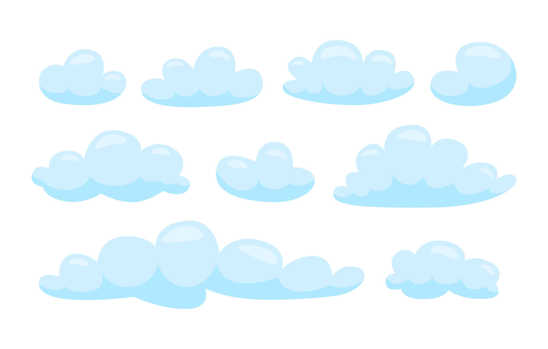 Set of different vector cartoon clouds 23217382 Vector Art at Vecteezy