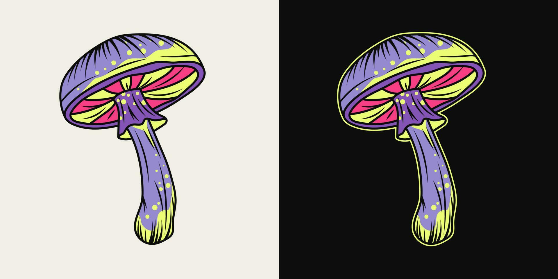 Fantasy Magic Mushroom Bright Unusual Fungus Good For Groovy Hippie Mystical Style 23217406