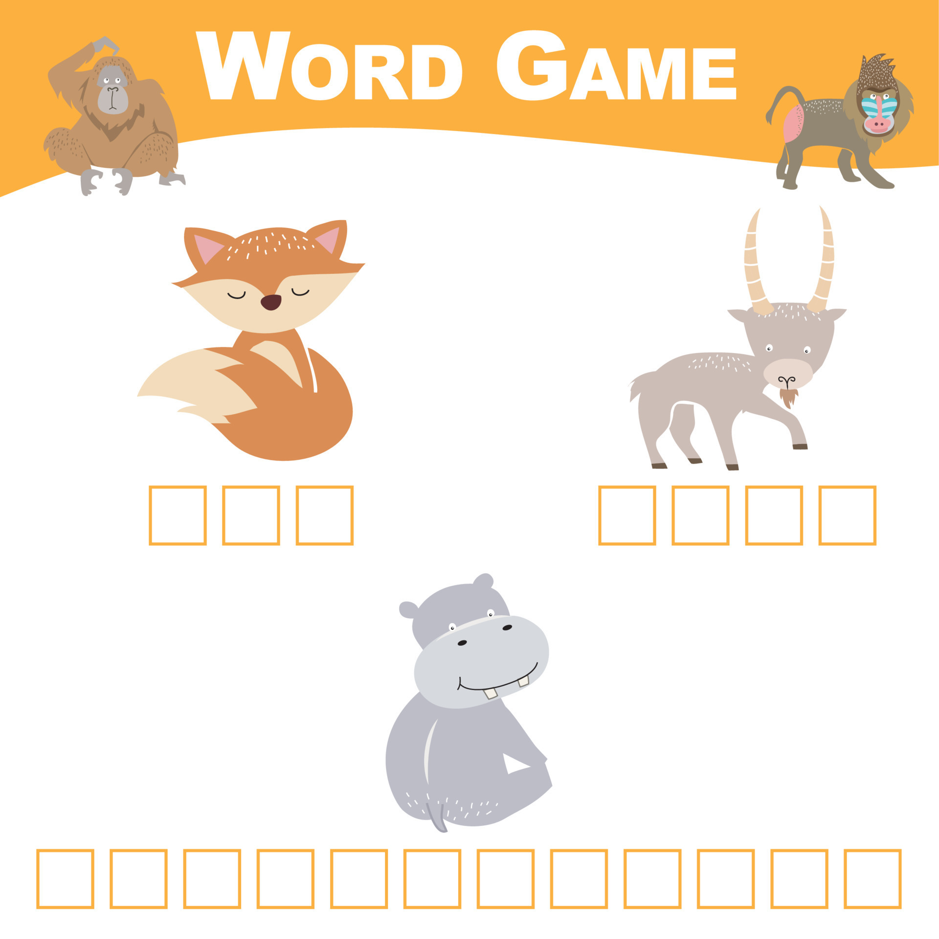 Word game sheet. Complete the words. Animals Theme Names Worksheet ... Word game sheet. Complete the words. Animals Theme Names Worksheet ...