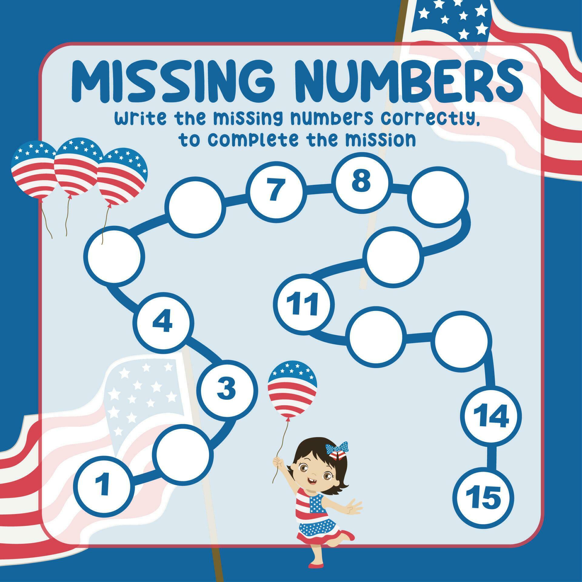 Missing numbers. Write the answer correctly. Educational printable math ...