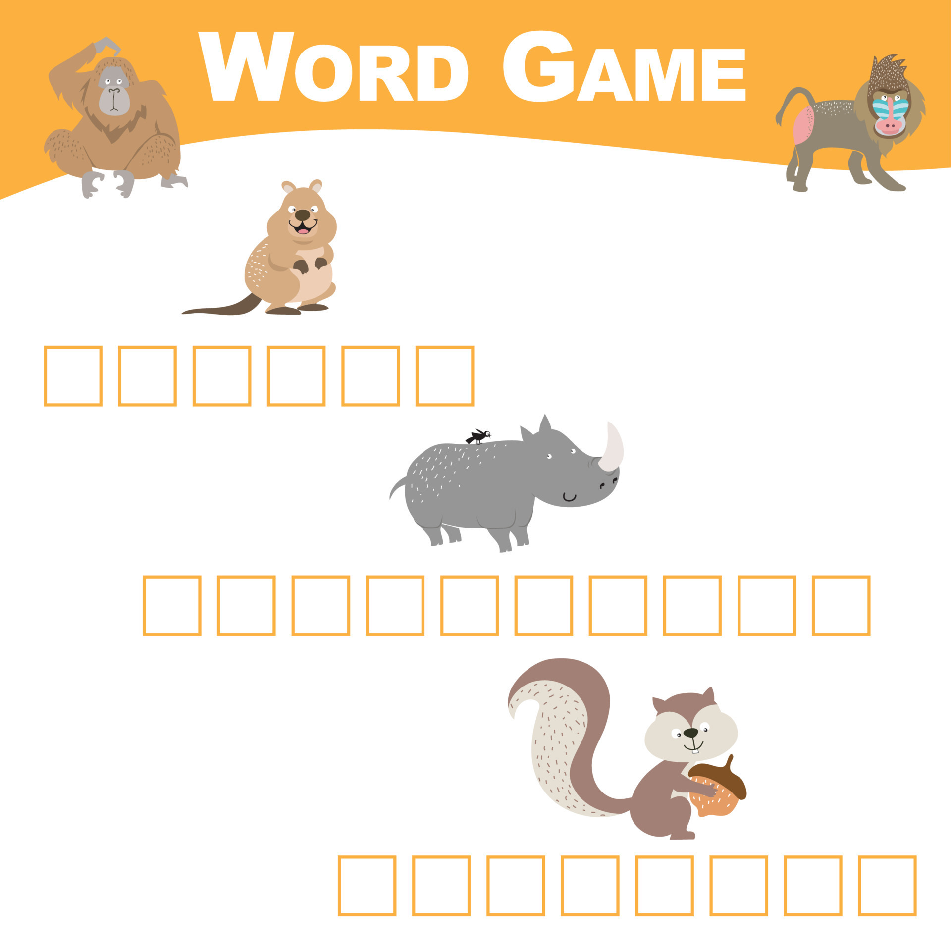 Word game sheet. Complete the words. Animals Theme Names Worksheet ... Word game sheet. Complete the words. Animals Theme Names Worksheet ...