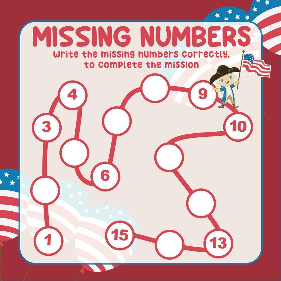 Missing Numbers Write The Answer Correctly Educational Printable Math Worksheet Count And