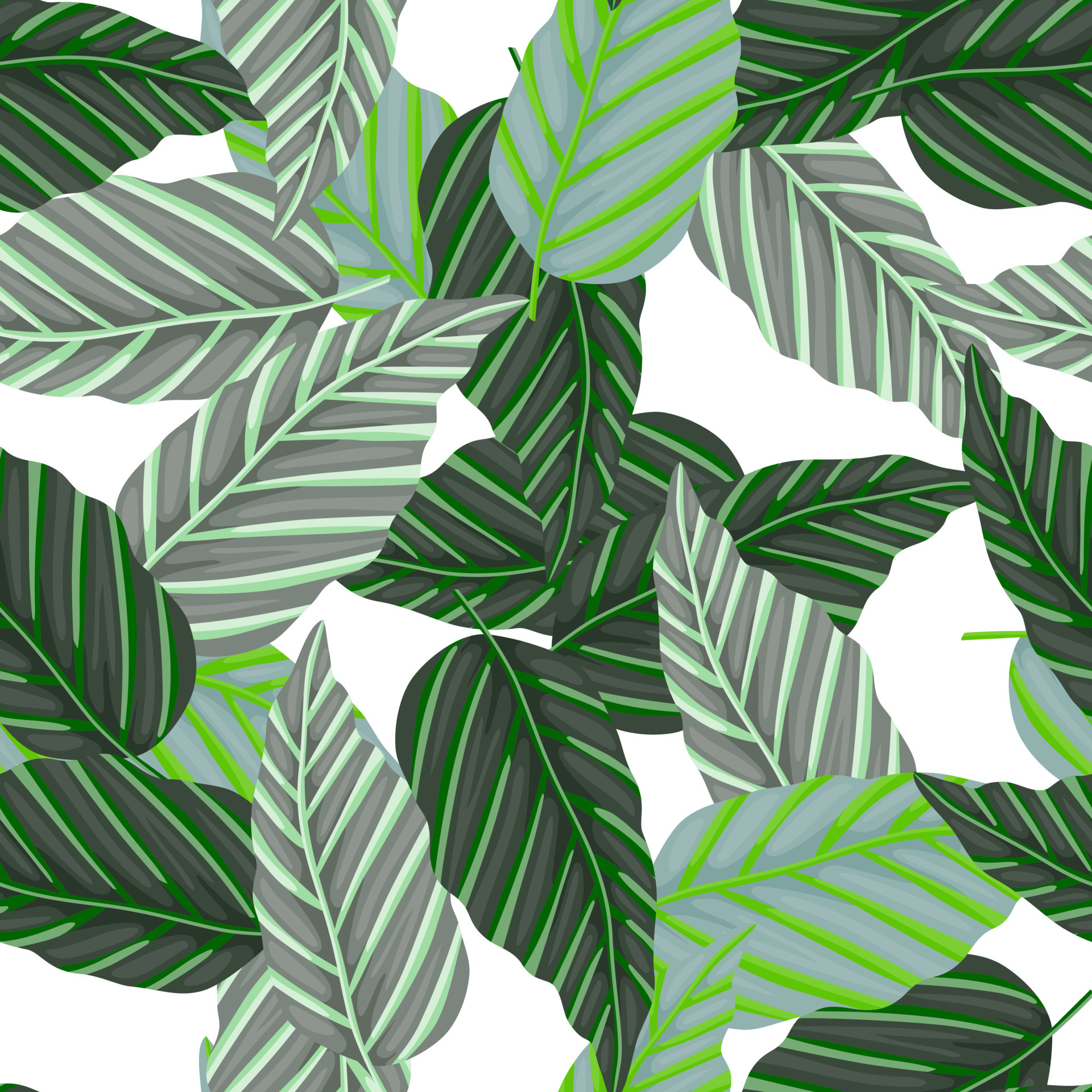 Decorative Tropical Palm Leaves Seamless Pattern Jungle Leaf Wallpaper Exotic Botanical