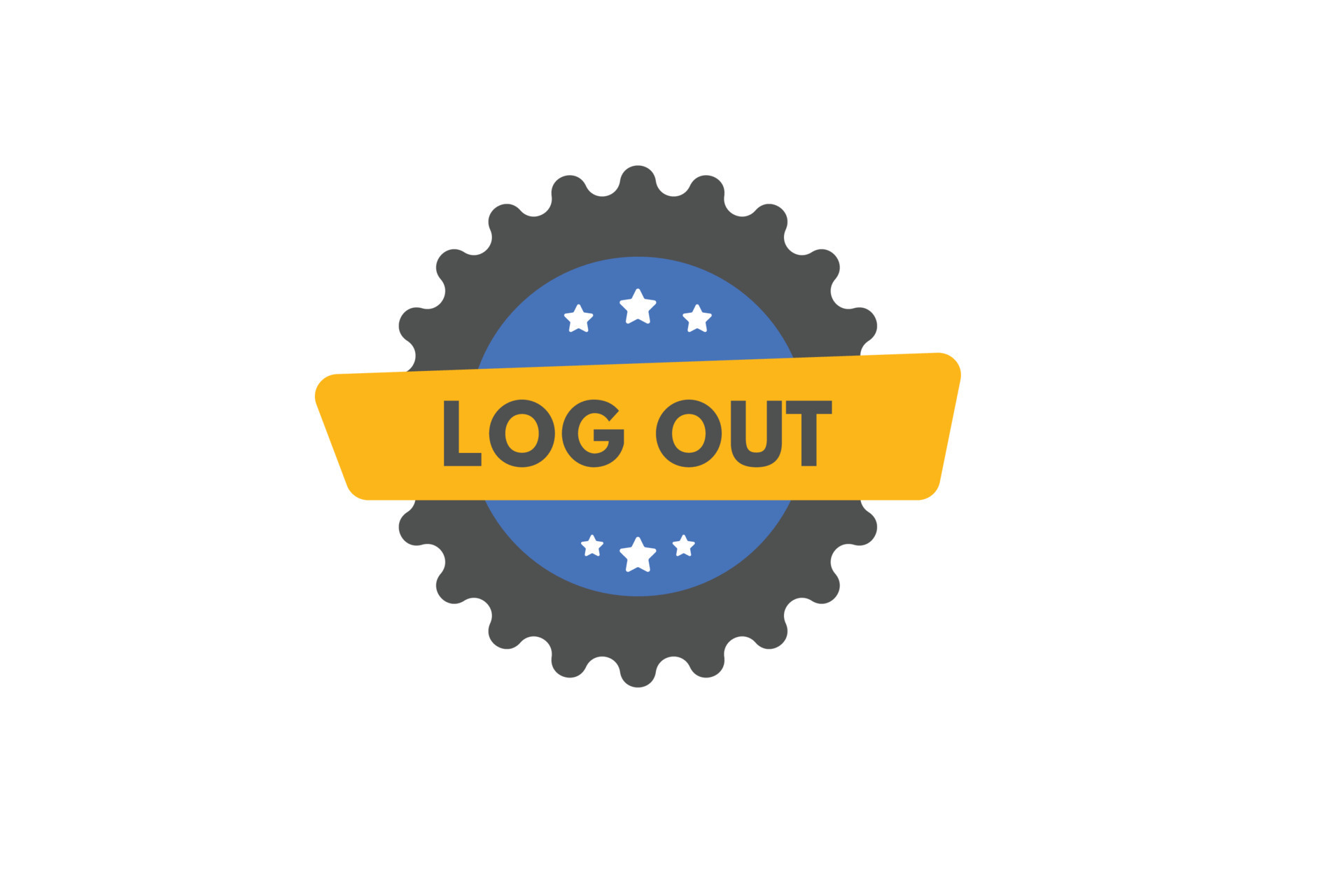 Log Out text Button. Log Out Sign Icon Label Sticker Web Buttons ...