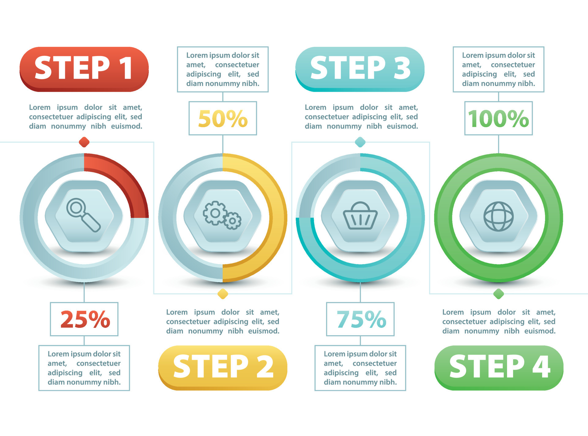 Progress Infographic Business Template 23219765 Vector Art at Vecteezy Progress Infographic Business Template 23219765 Vector Art at Vecteezy