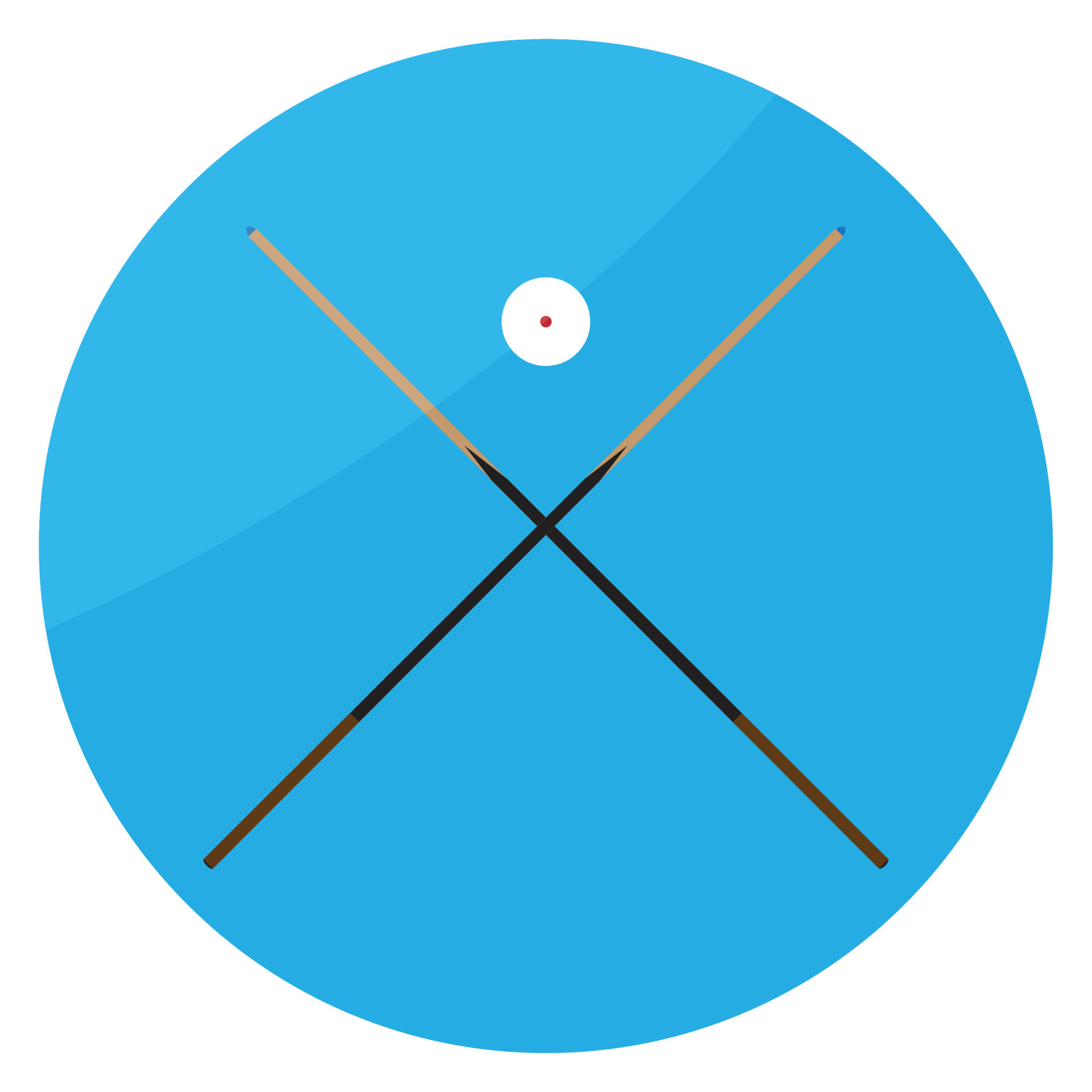 Icon Billiard Cue Crossed And White Ball 23220055 Vector Art At Vecteezy
