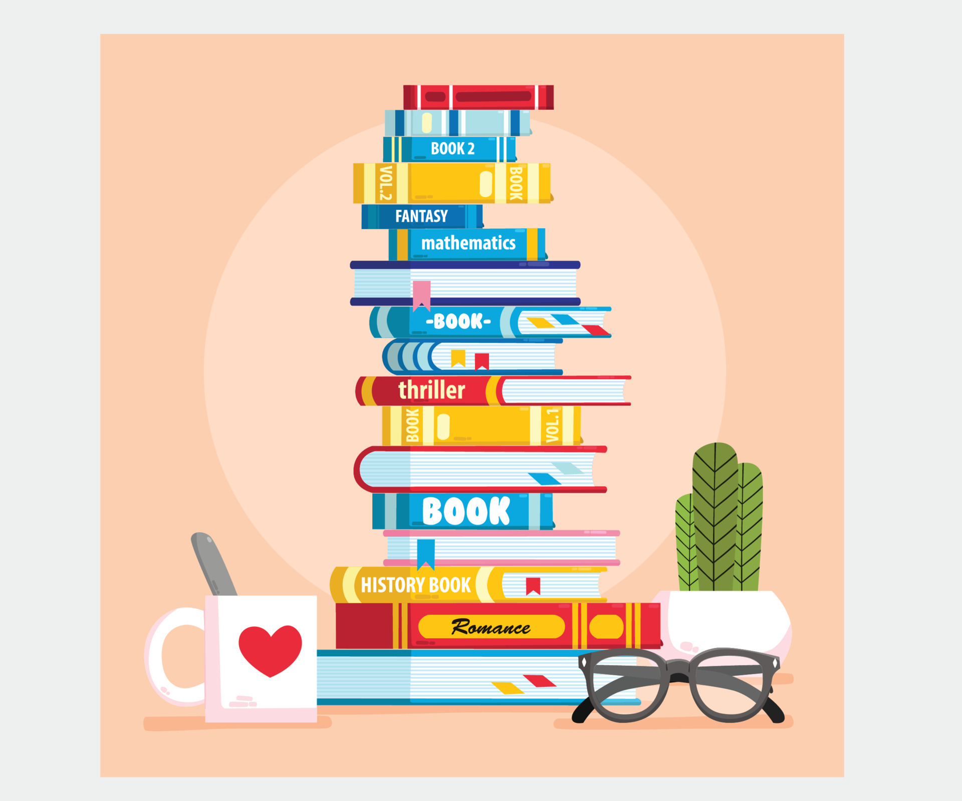 Hand Drawn Stack Book Illustration 23221529 Vector Art at Vecteezy