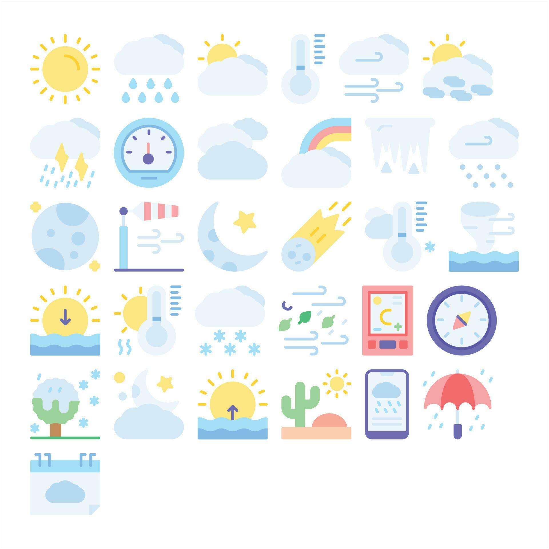 weather vector icon pack for download 23222447 Vector Art at Vecteezy