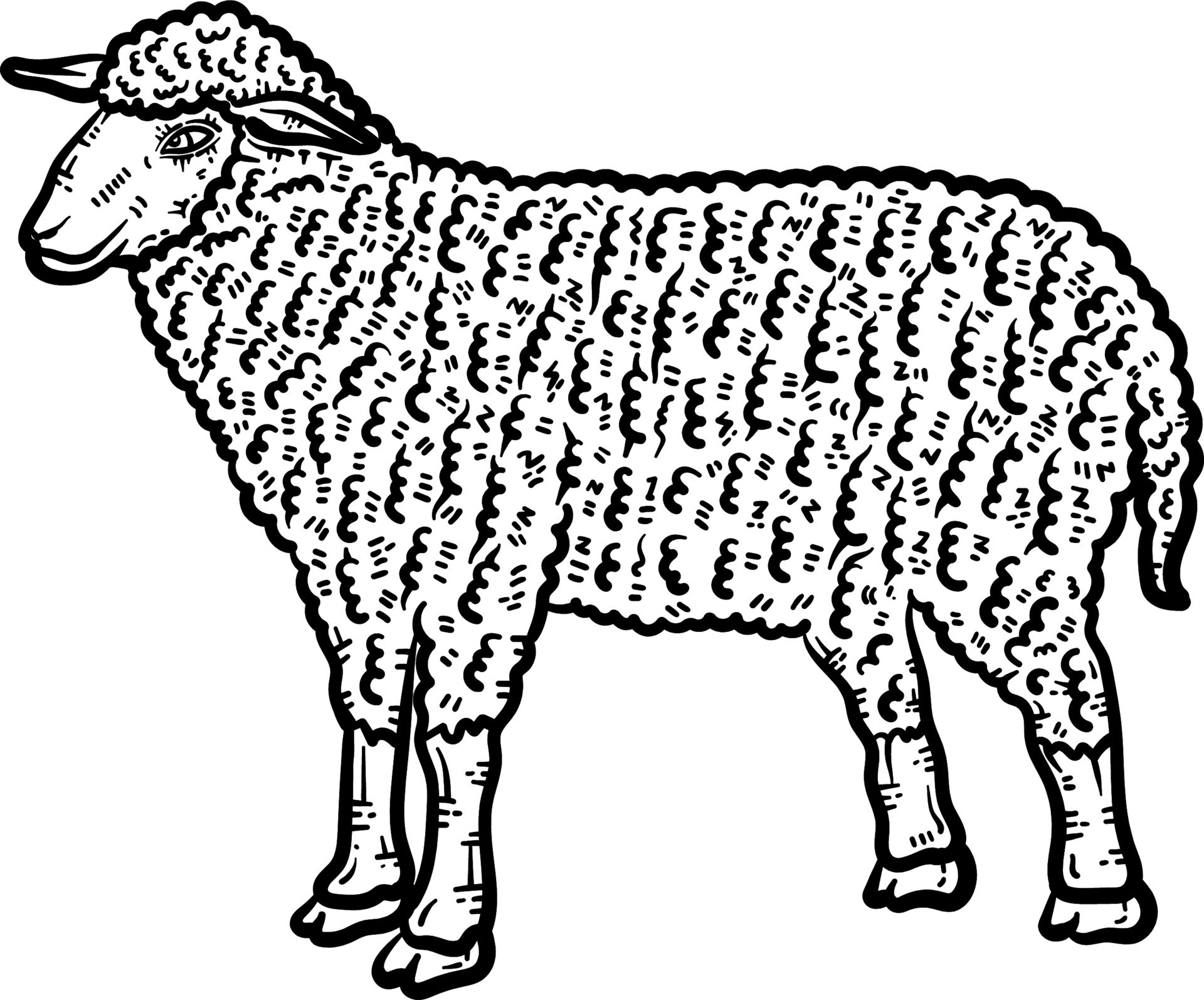 oveja animal colorante página para adultos 23222984 Vector en Vecteezy