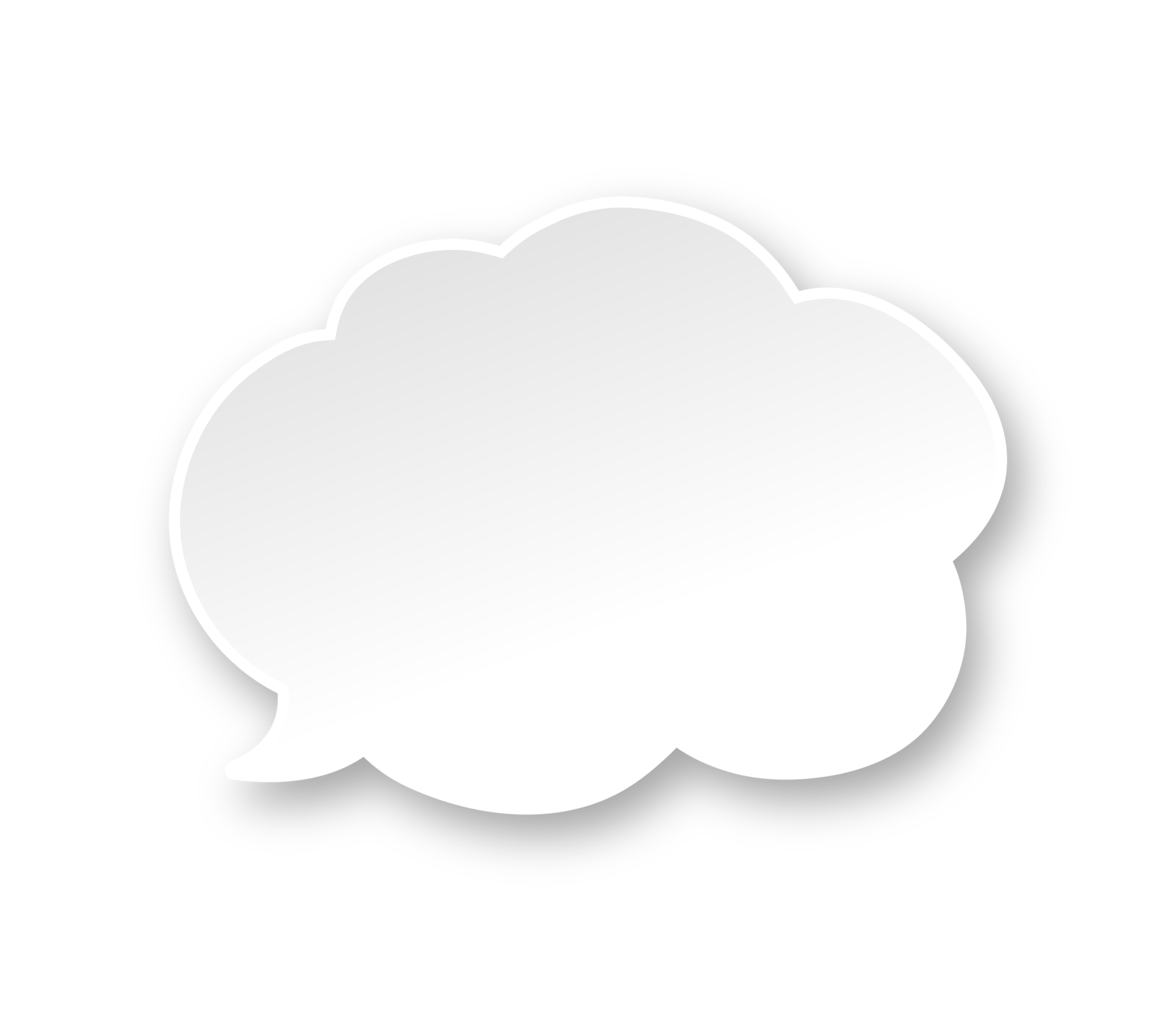 White 3D paper speech bubble. Simple minimal thought cloud infographic ...