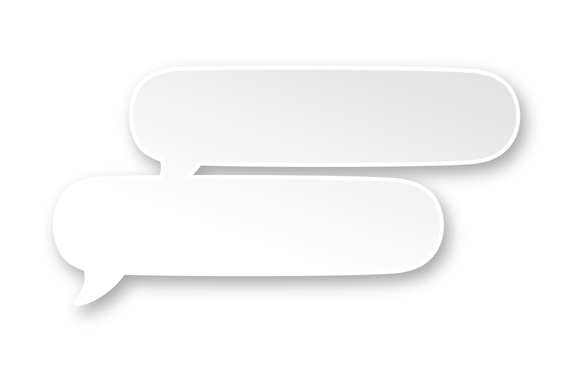 White 3D paper speech bubble. Multiple conversation dialogue template ...