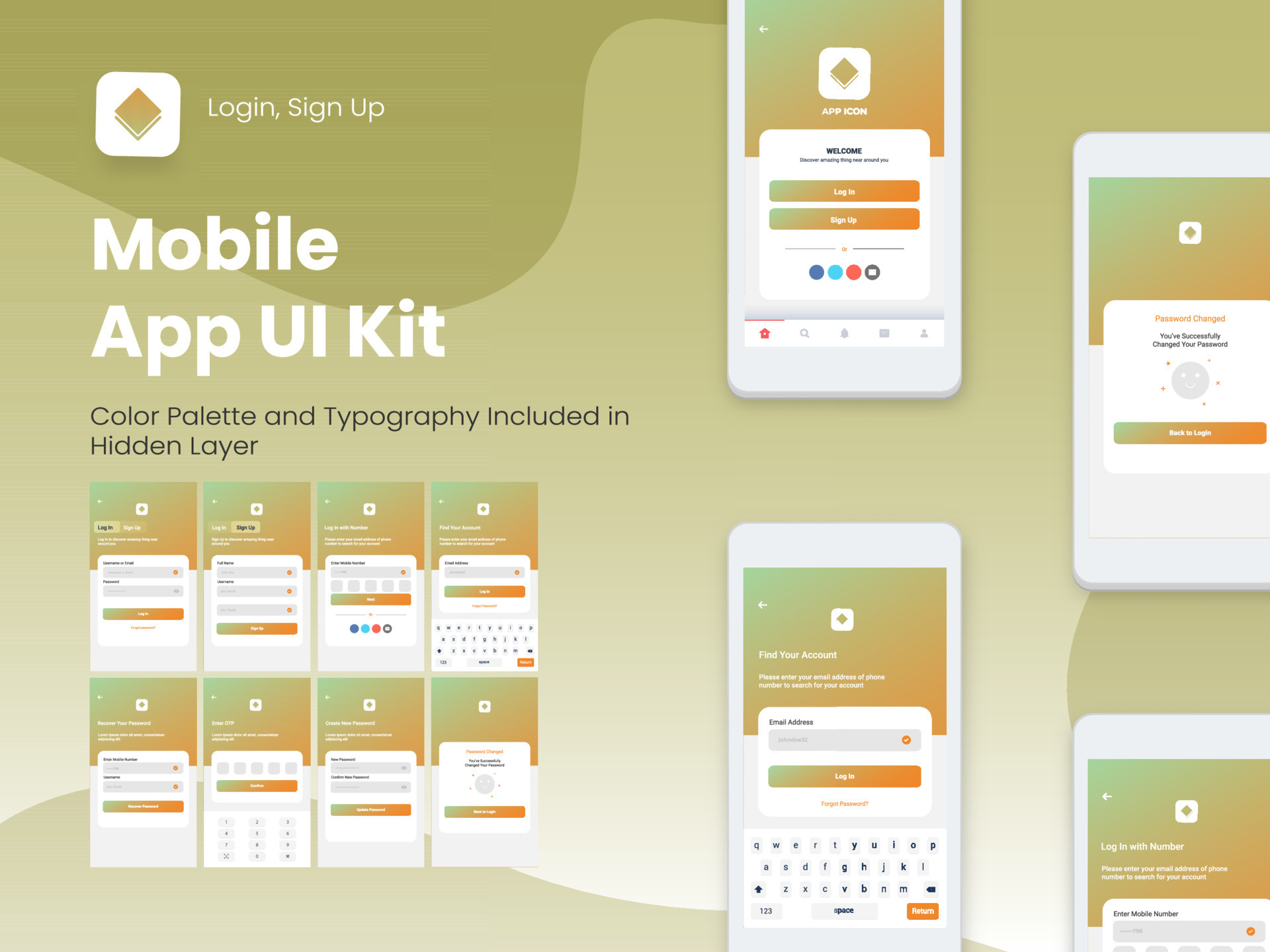Wireframe UI, UX and GUI Layout with Different Login Screens including ...