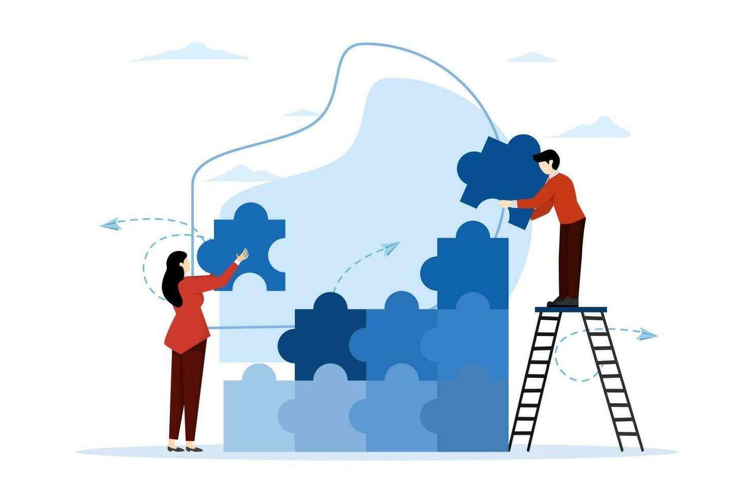 Business concept. Team metaphor. business people connecting puzzle ... Business concept. Team metaphor. business people connecting puzzle ...