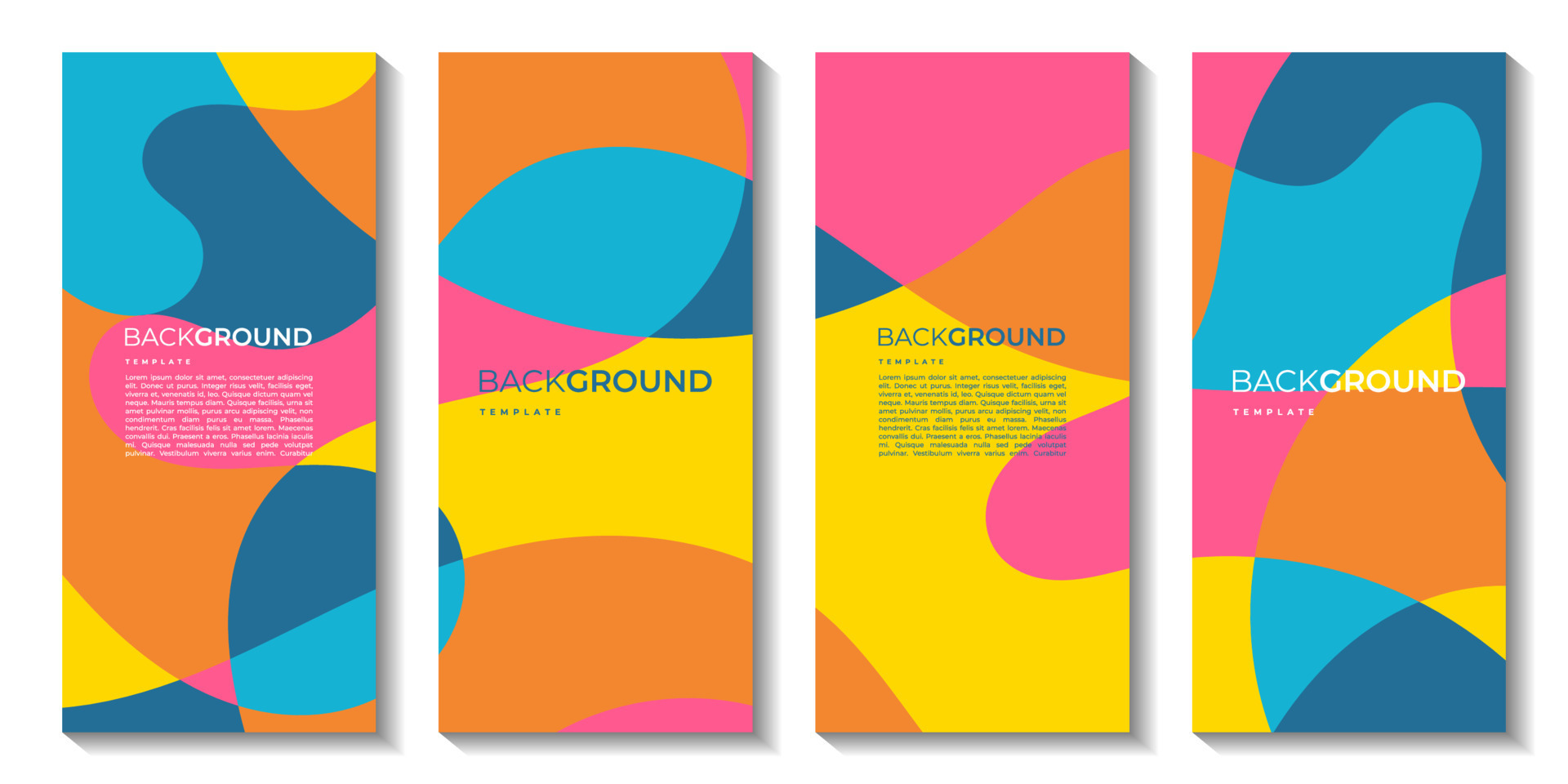 A Set Of Brochures With Summer Colorful Background Vector Illustration 23229521 Vector Art At