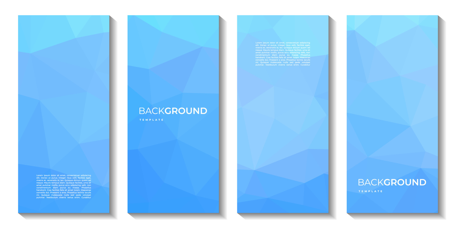 A Set Of Abstract Bright Blue Colorful Brochures Background With Triangles Vector Illustration