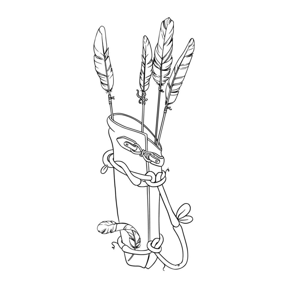 Quiver with arrows for games. Sketch of quiver for archery games ... Quiver with arrows for games. Sketch of quiver for archery games ...