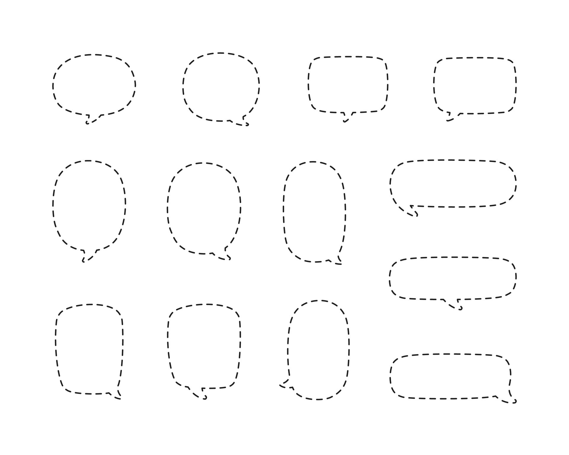 Geometric comic speech bubbles made of dotted dashed line set 23233292 ... Geometric comic speech bubbles made of dotted dashed line set 23233292 ...