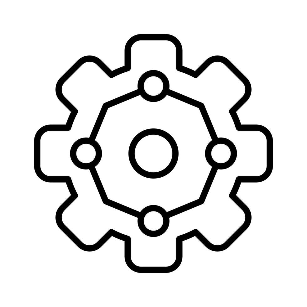 Gear Setting Automation Outline Icon Vector Illustration 23233829