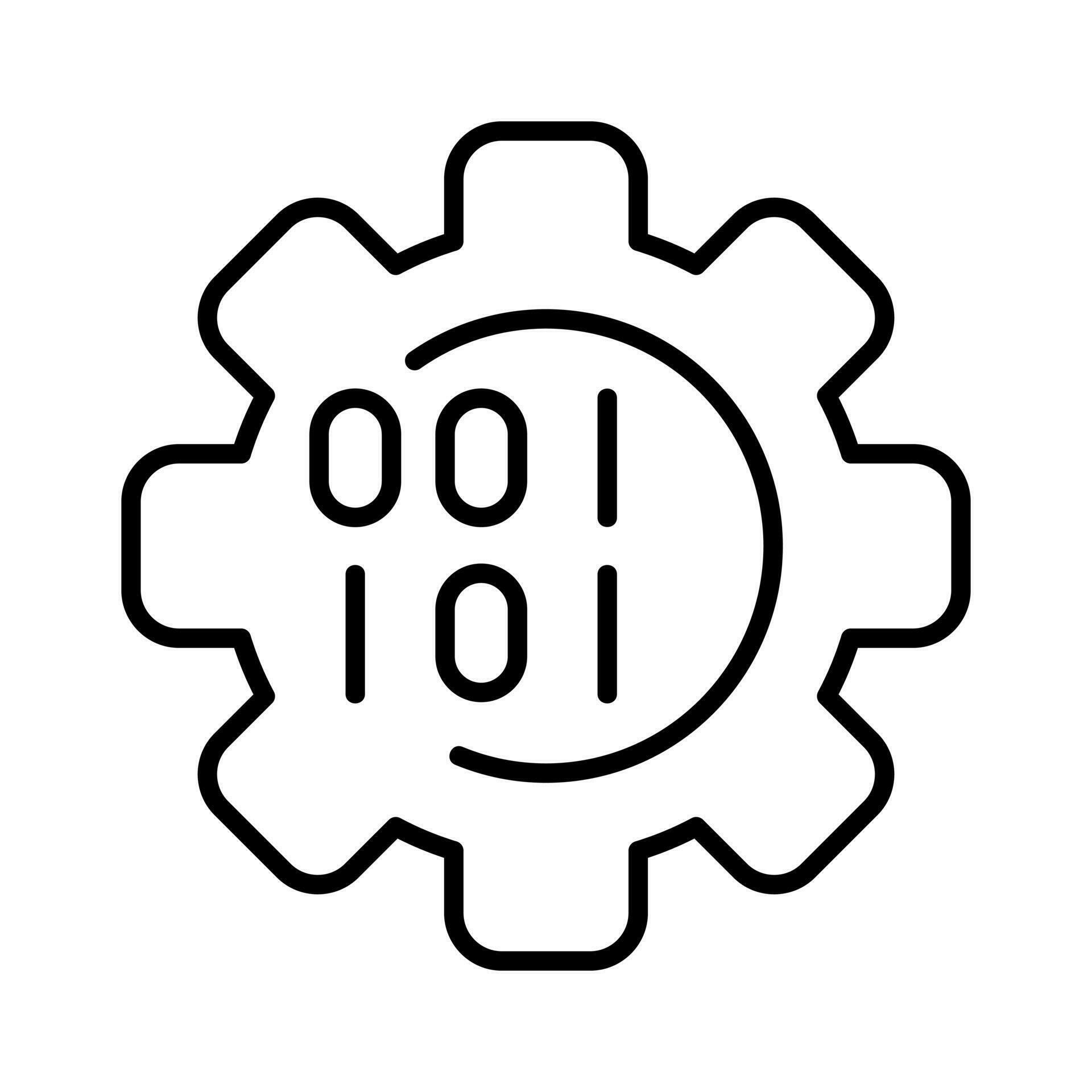 binary system automation outline icon vector illustration 23233832 ...