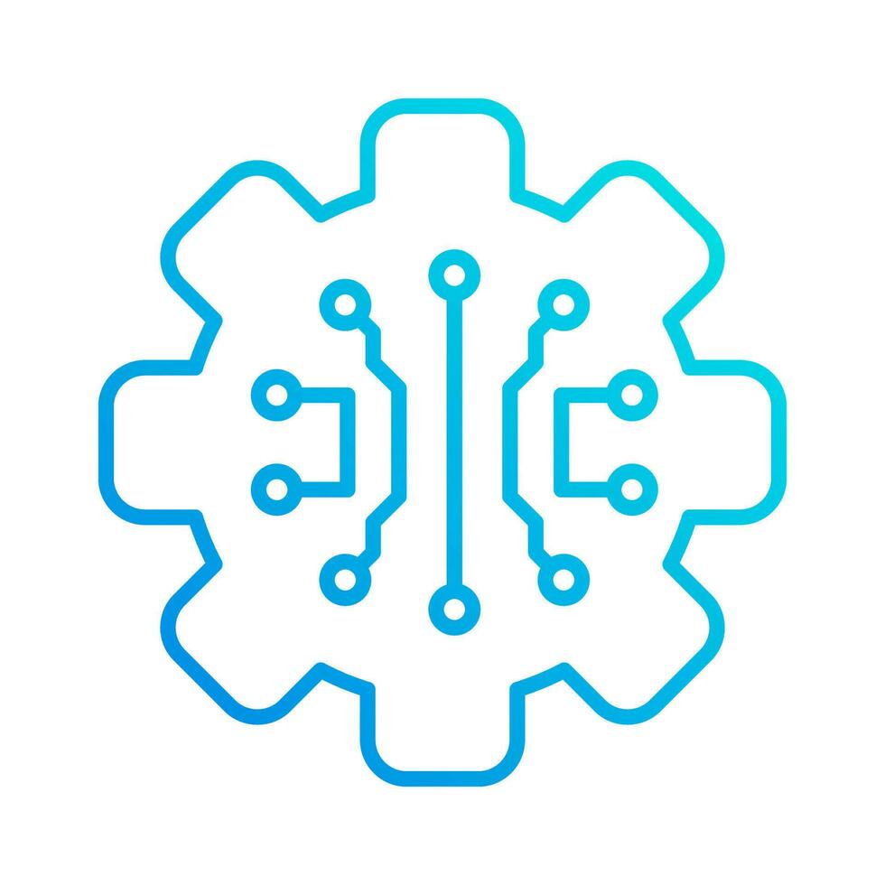 gear circuit system automation gradient outline icon vector ...