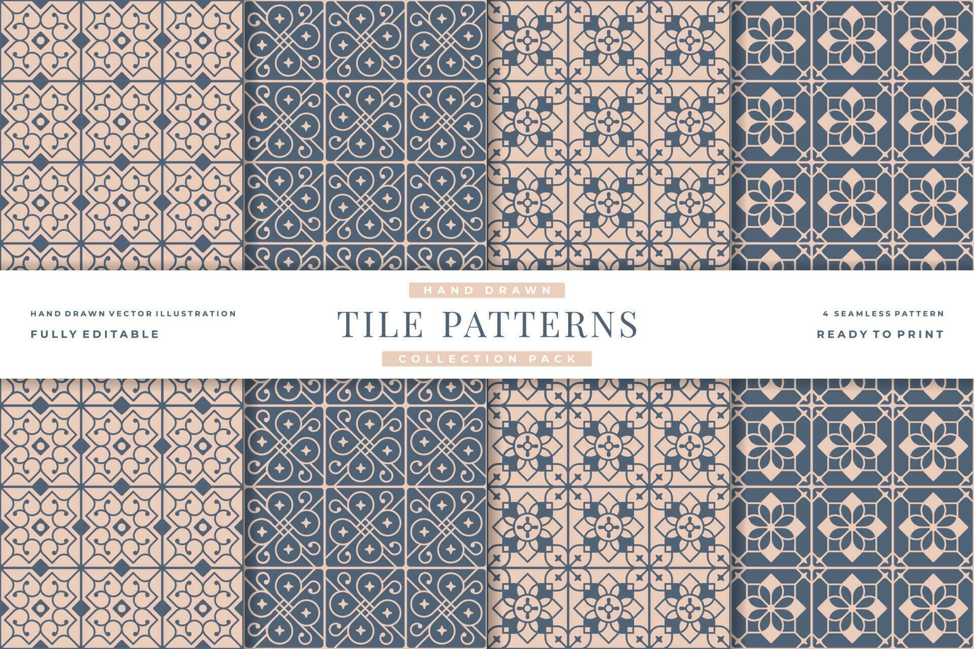 Rustic Tiles Seamless Patterns Collection 23233924 Vector Art At Vecteezy