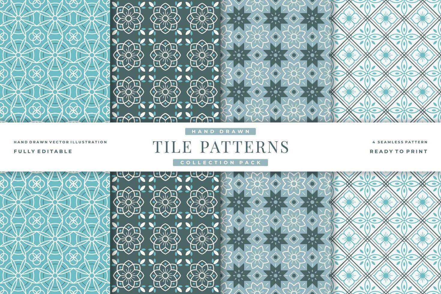 Vintage Tiles Seamless Patterns Collection 23233929 Vector Art At Vecteezy
