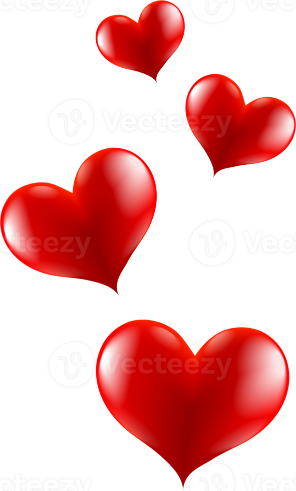 Heart Shapes In Red Colors Cute And Romantic Decoration For Love