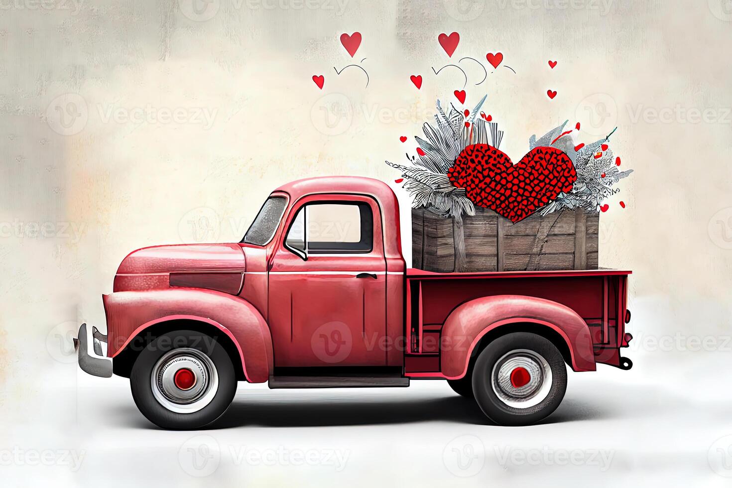 Original Valentine Delivery Truck Printable 23236454 Stock Photo at ...