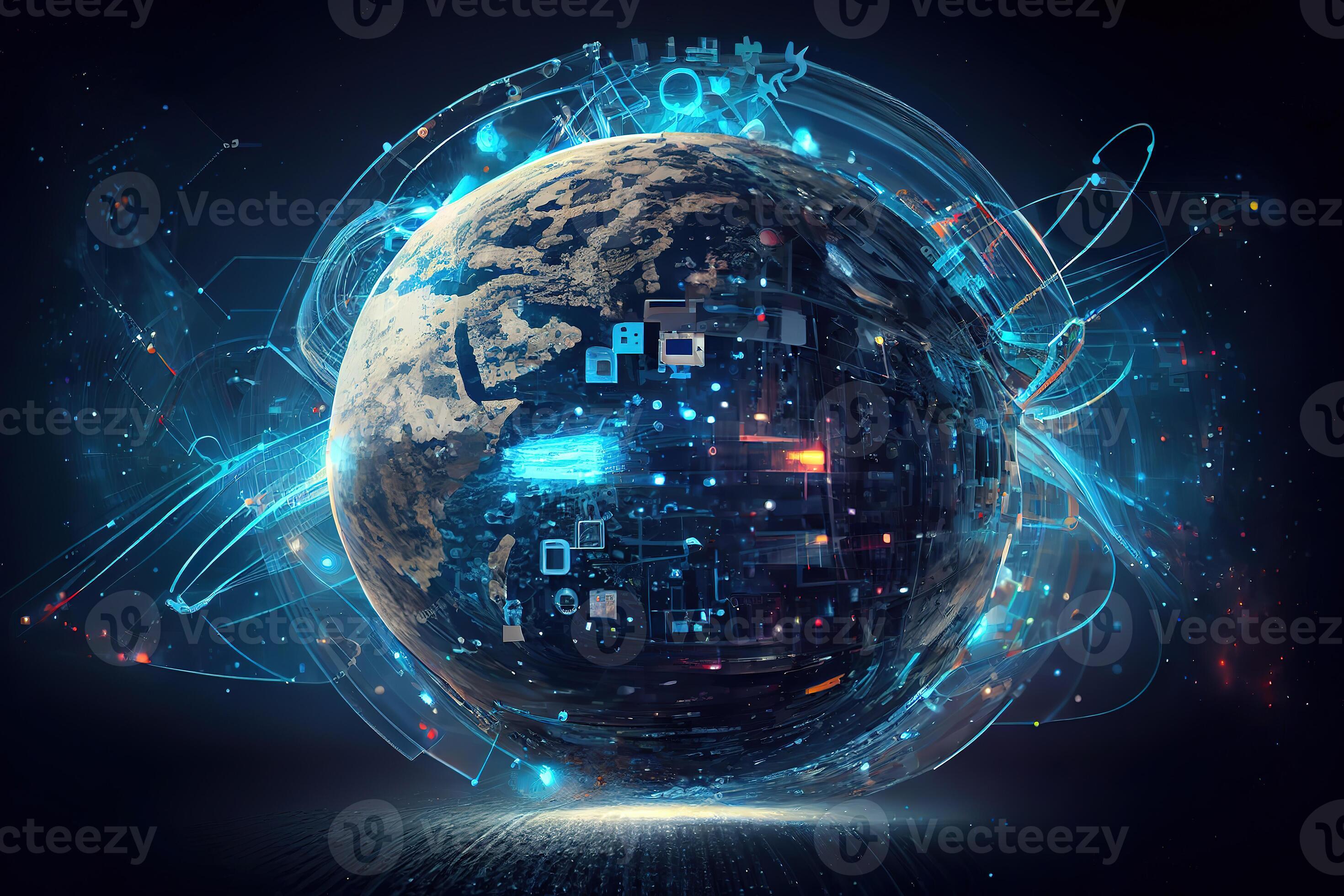 Glowing network sign. 23236487 Stock Photo at Vecteezy