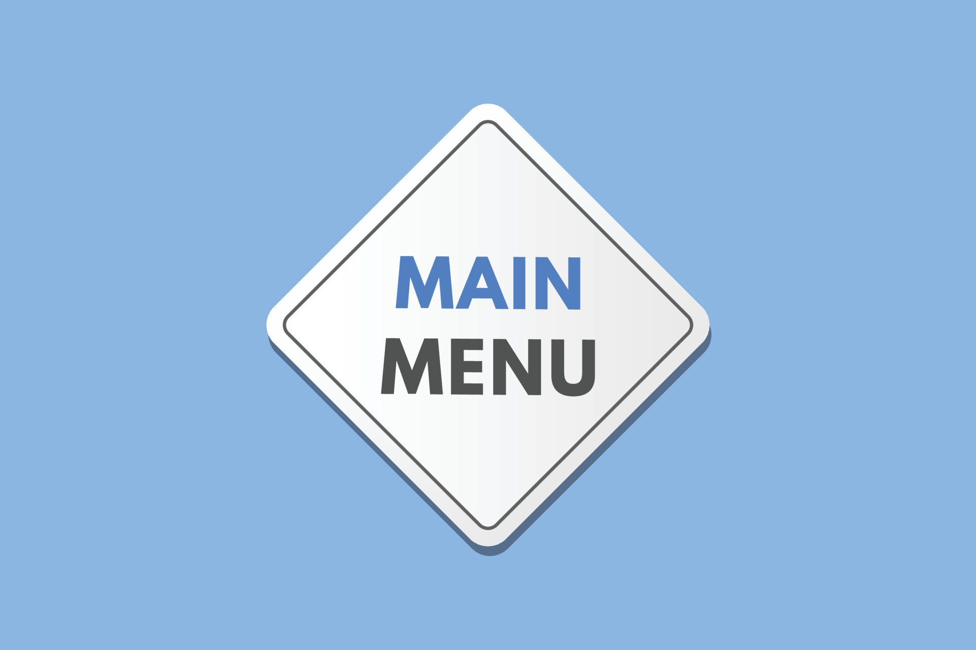 Main Menu text Button. Main Menu Sign Icon Label Sticker Web Buttons ...
