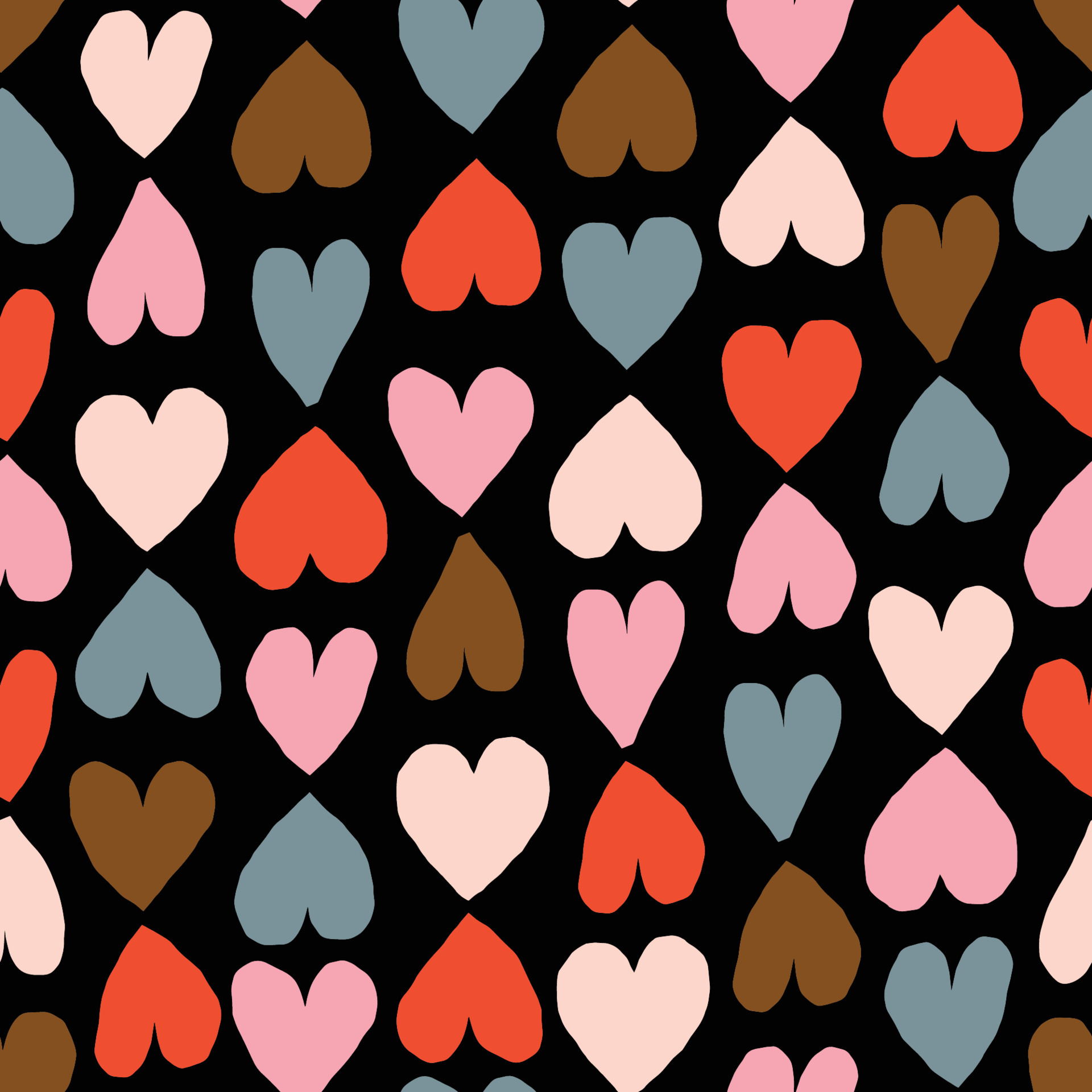 Seamless romantic pattern with coloured hearts. Seamless hearted ...