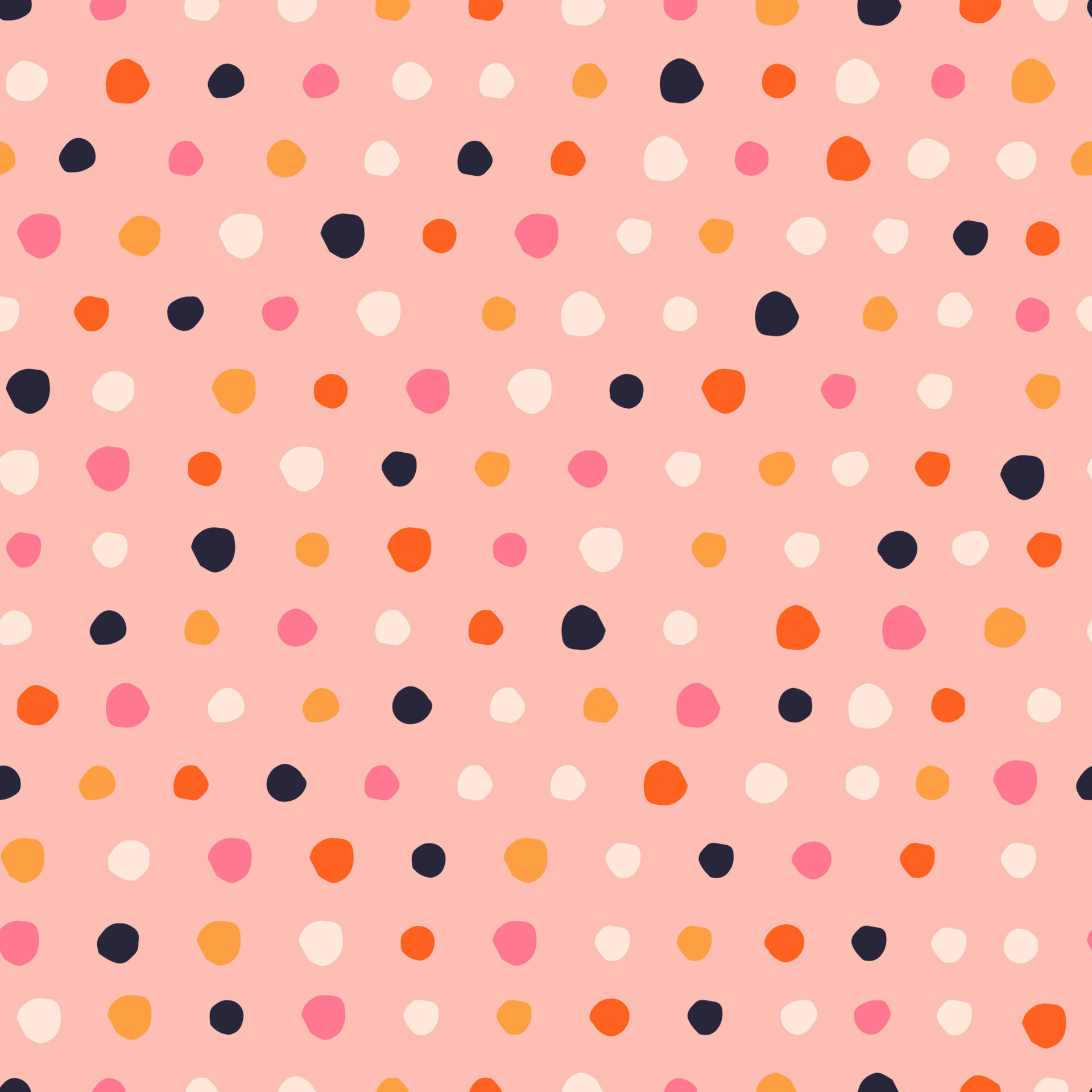Simple and colourful Polka Dot seamless pattern. Vector dotted texture ...