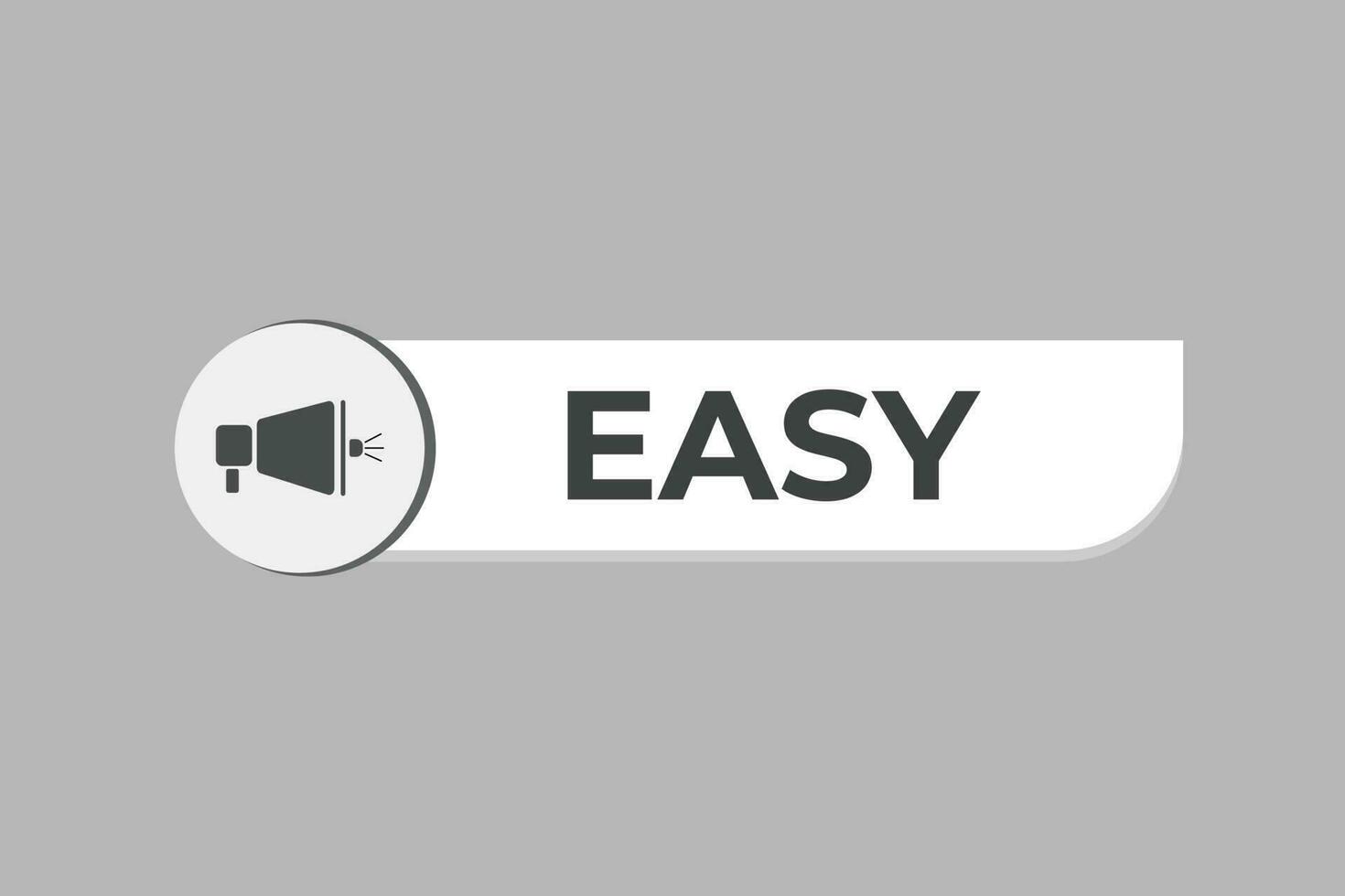 Easy Button Speech Bubble Banner Label Easy 23250848 Vector Art At