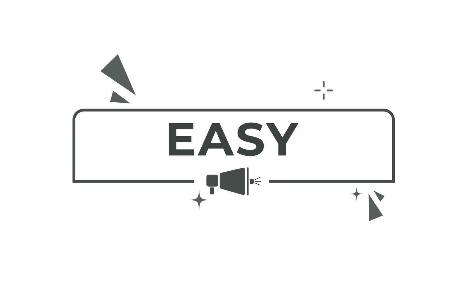 Easy Button Speech Bubble Banner Label Easy 23250951 Vector Art At