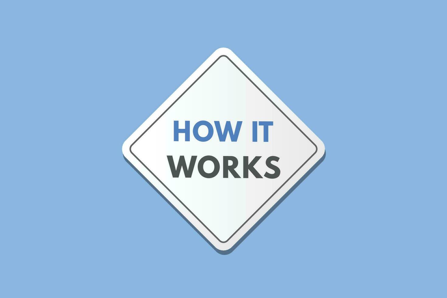 How it Works text Button. How it Works Sign Icon Label Sticker Web ...