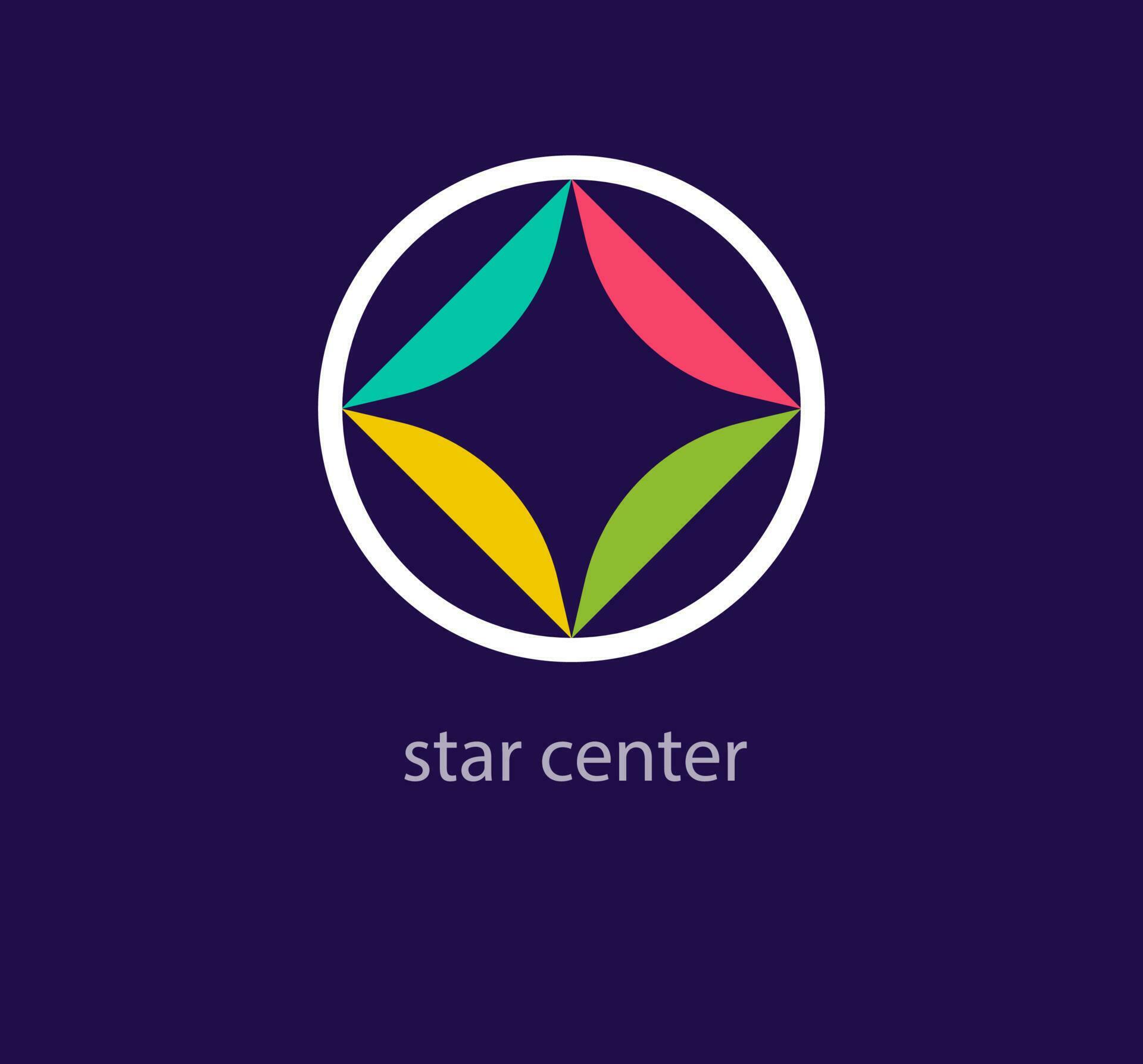 Round colorful star center cycle logo. Unique design color transitions ...