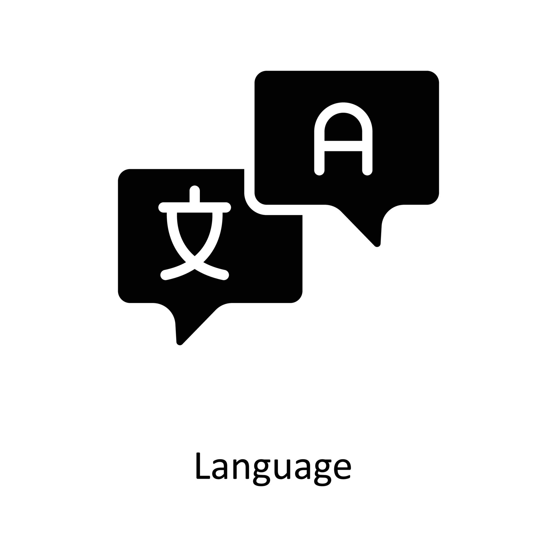 Language Vector Solid Icons. Simple stock illustration stock 23253024 ...