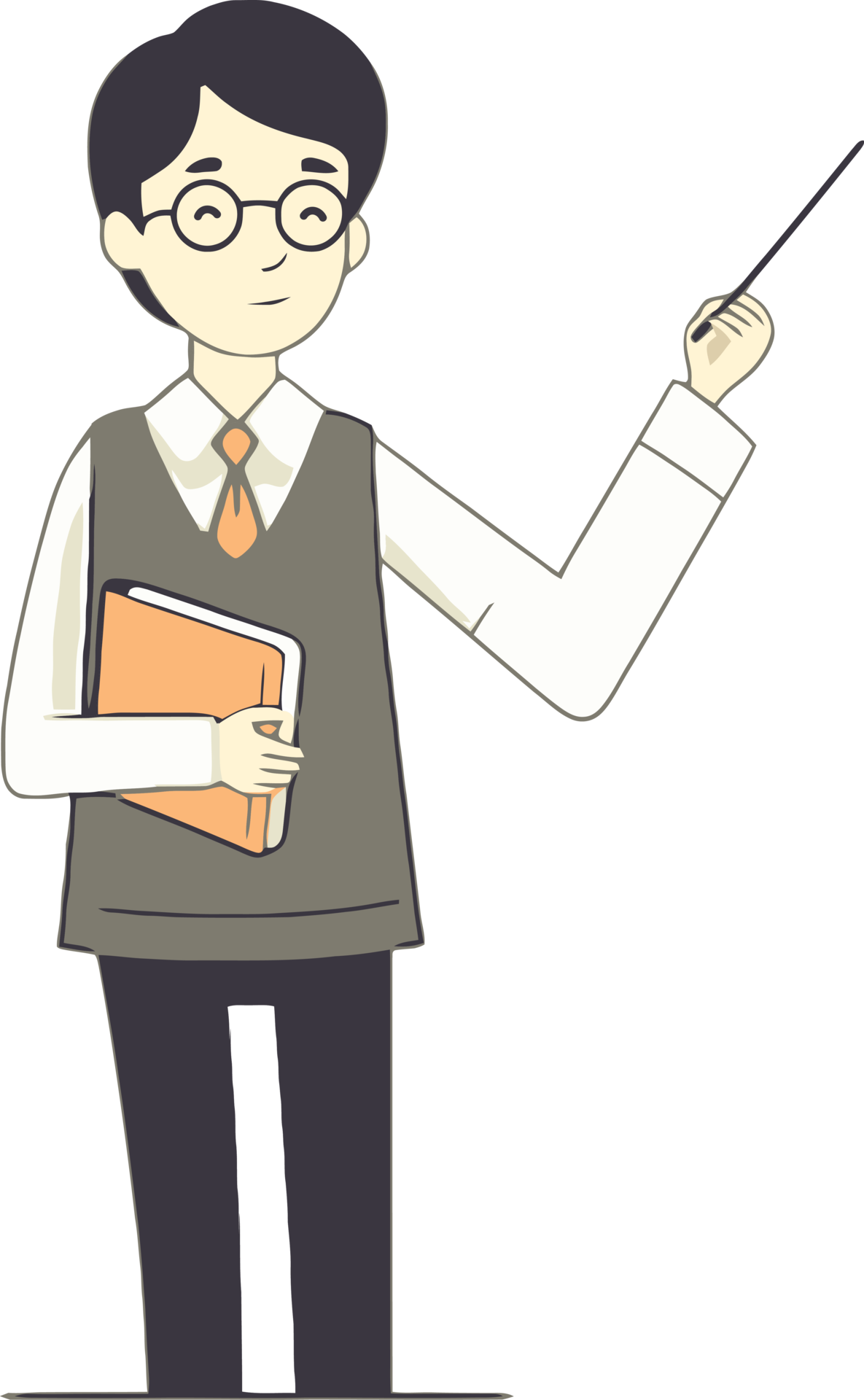 Joven Masculino Profesor Personaje Señalando Enseñando 23254092 Png