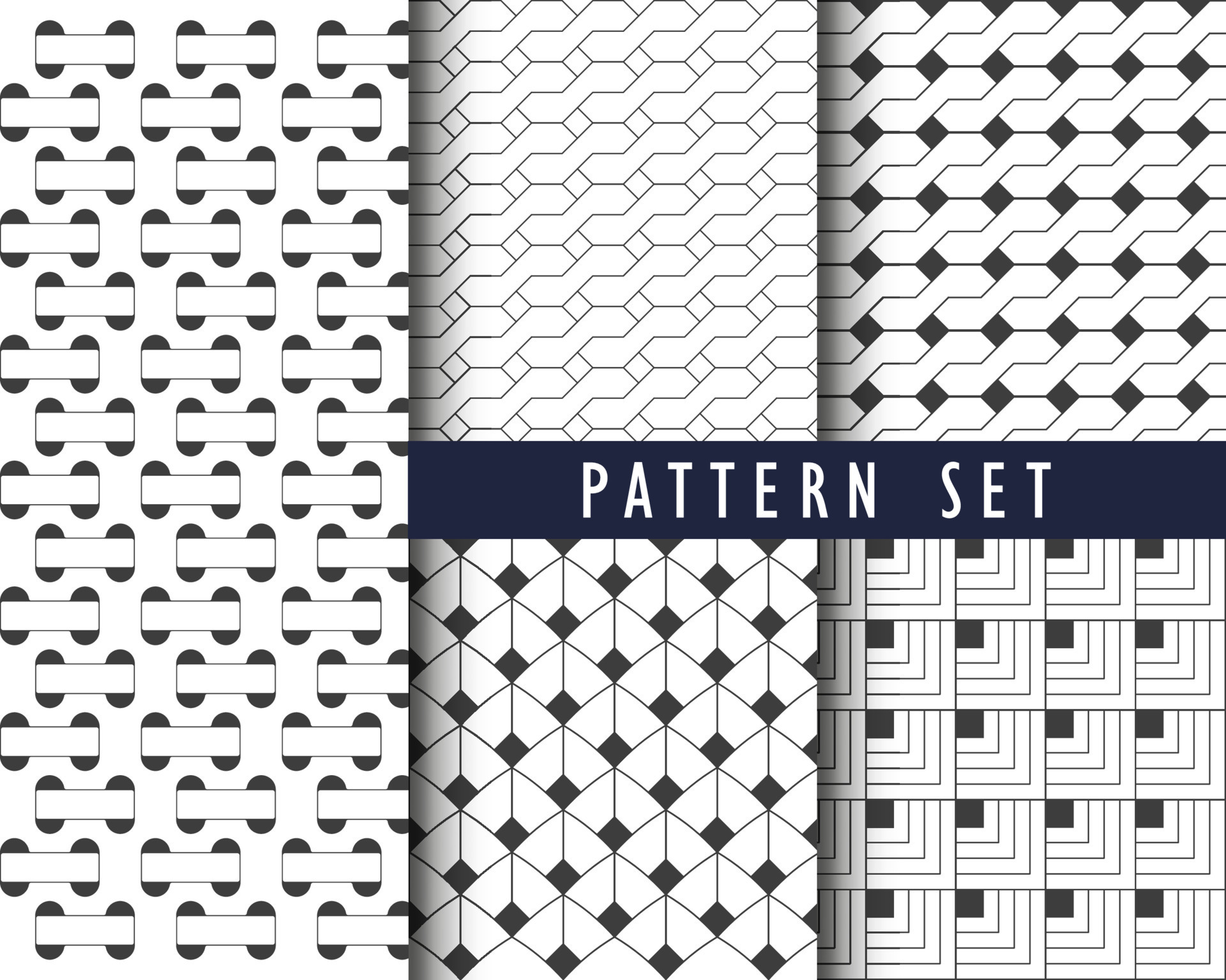 Seamless pattern collection with geometric shapes 23254953 Vector Art ...