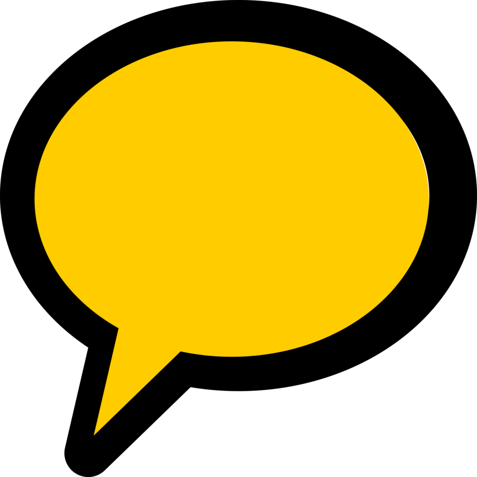 Yellow Speech Bubble Icon 23255803 Png
