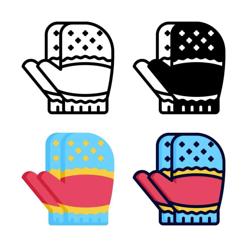 Winter gloves icon set collection 23255993 Vector Art at Vecteezy