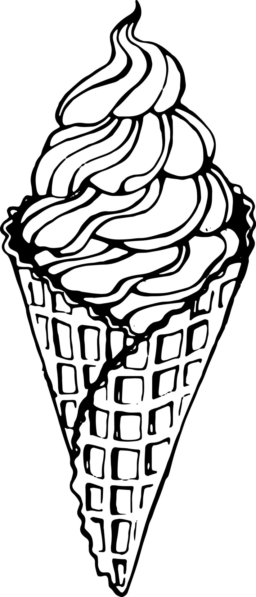 Ice Cream In A Waffle Cone Vector 23256042 Vector Art At Vecteezy