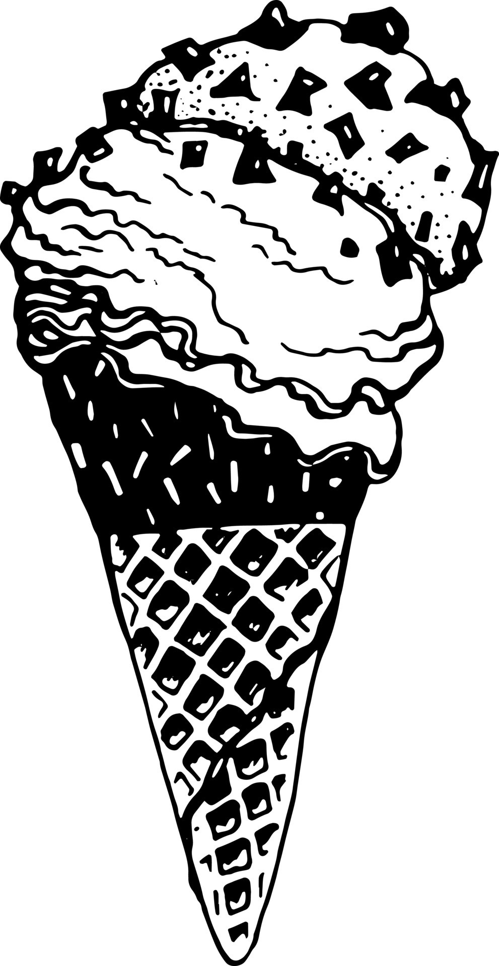 Ice Cream In A Waffle Cone Vector 23256061 Vector Art At Vecteezy