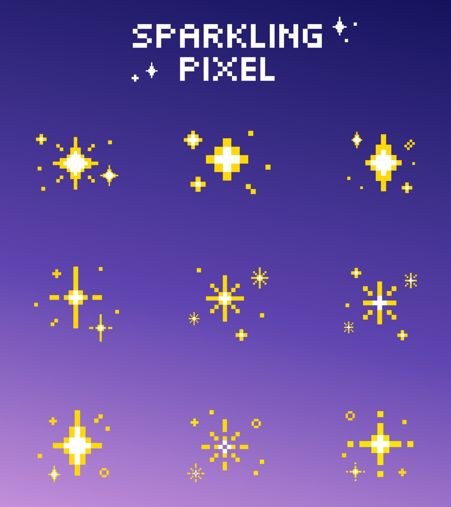 Sparkling pixel set vector bright yellow sparkle star, Stars, glitter ... Sparkling pixel set vector bright yellow sparkle star, Stars, glitter ...