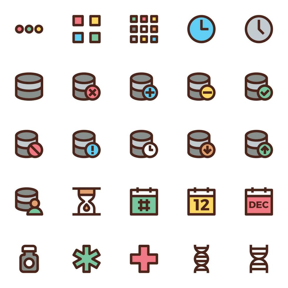 Filled color outline icons for User interface. 23260929 Vector Art at ...