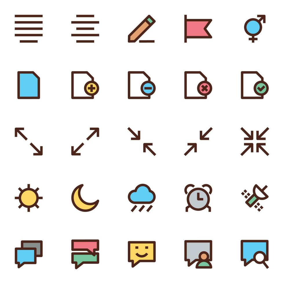 Filled color outline icons for User interface. 23260937 Vector Art at ...