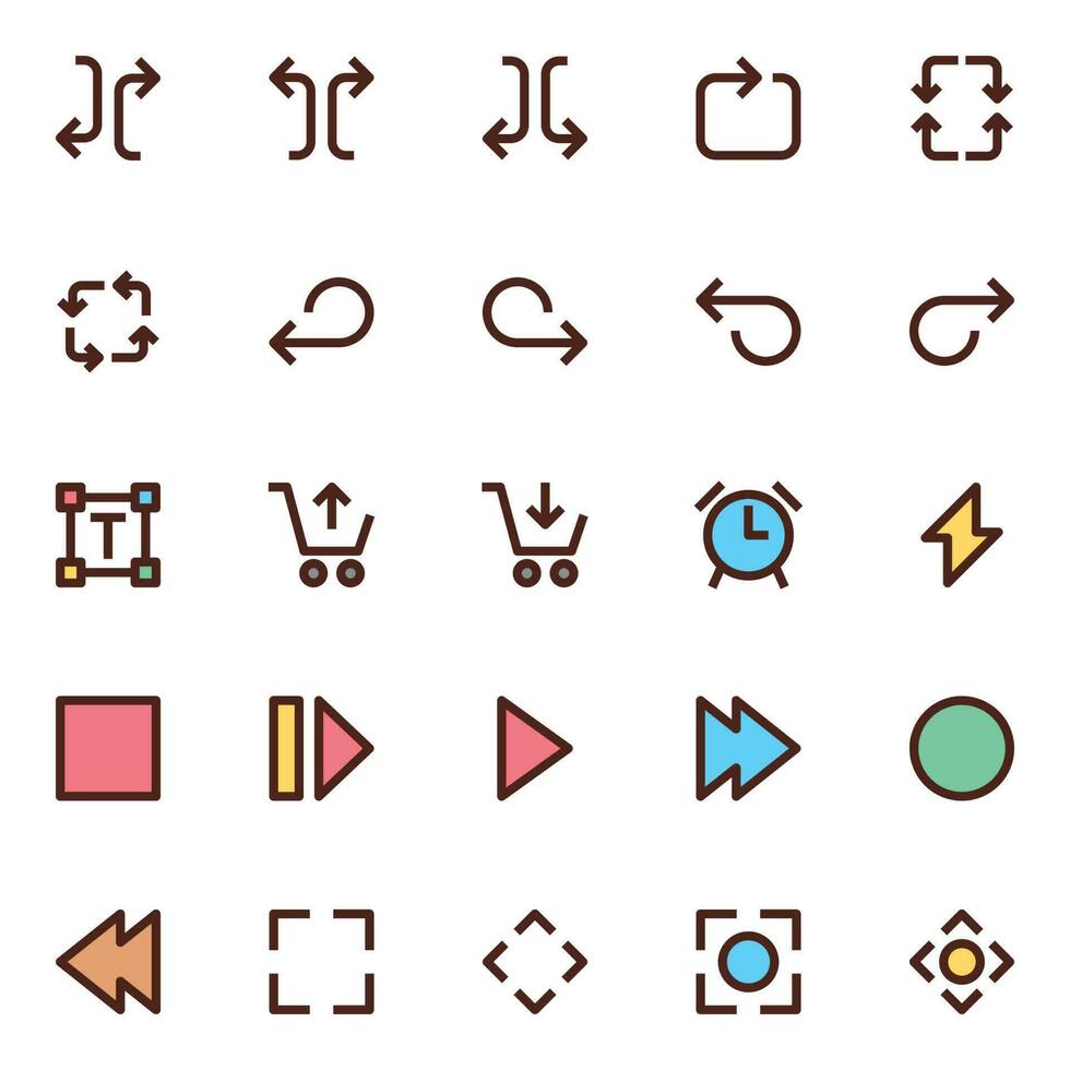 Filled color outline icons for User interface. 23260938 Vector Art at ...