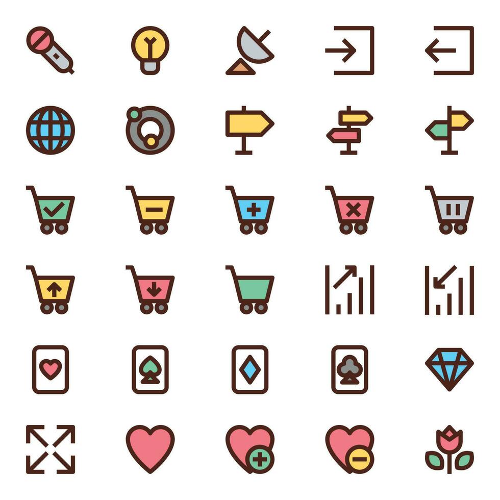 Filled color outline icons for User interface. 23260948 Vector Art at ...