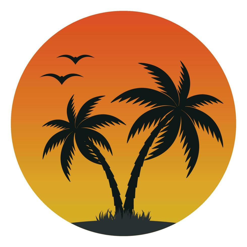 Illustration of an island with a palm tree 23261882 Vector Art at Vecteezy